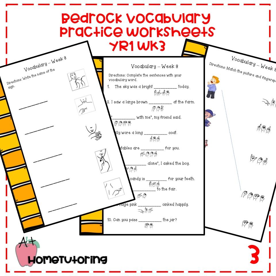 Bedrock Practice Sheets YR1 WK3