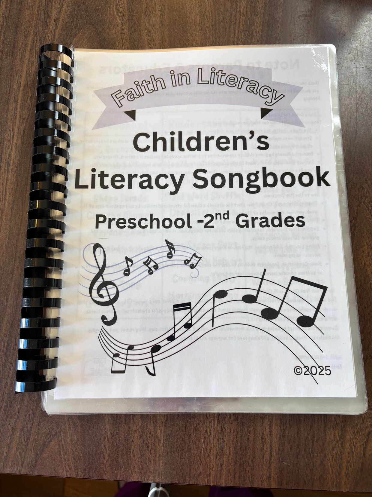 Faith in Literacy Children's Literacy Songbook for Preschool ...