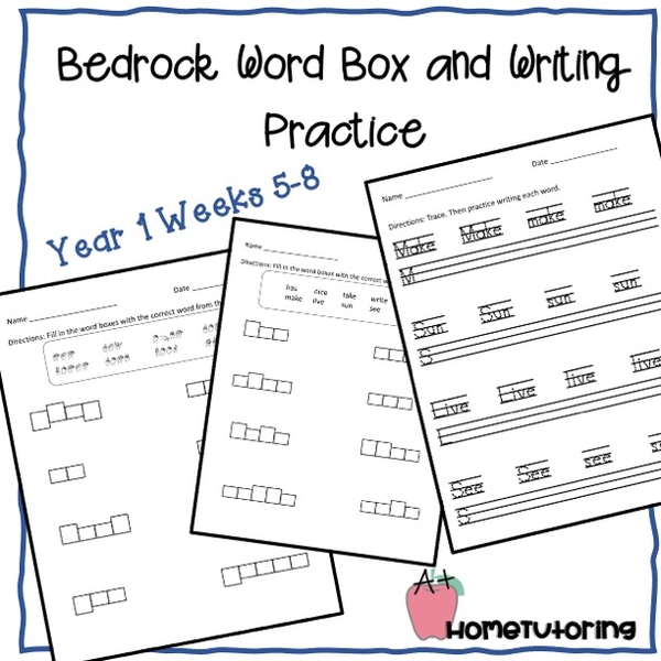 Bedrock Word Boxes and Writing Sheets YR1 WKS 5-8