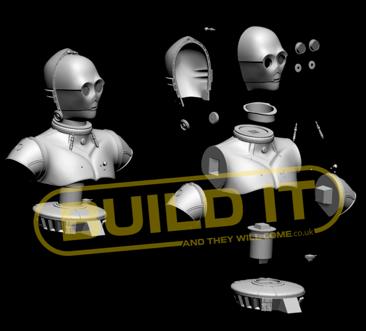 Side show style full size C3PO bust STL file