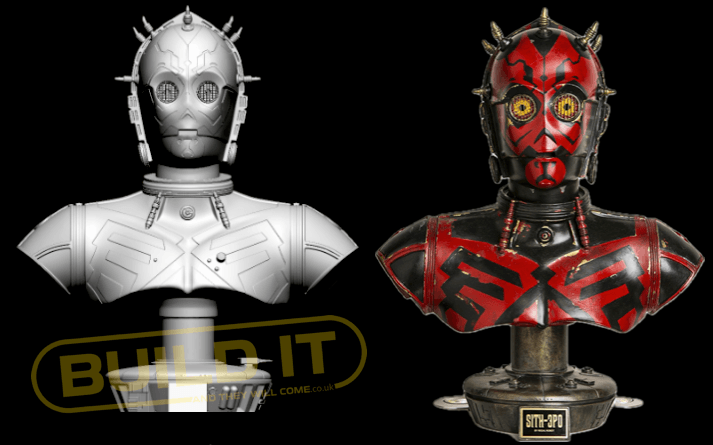Sith/3PO sideshow style bust full size for 3d printing