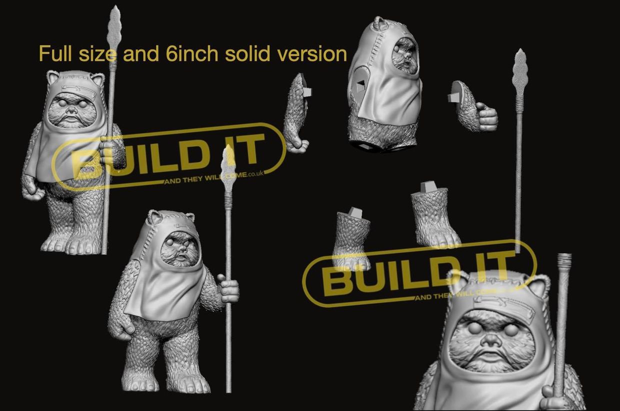 Ewok full size and 6inch version stl 3d print file