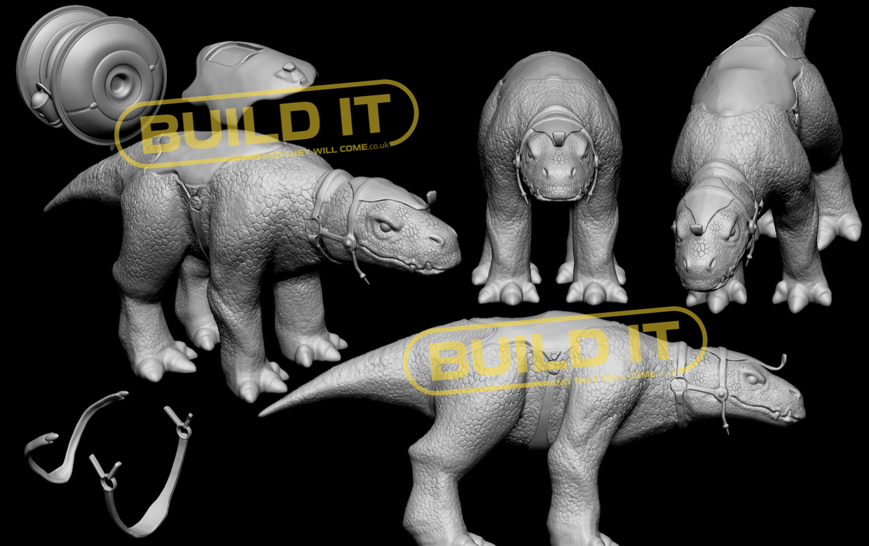 Fambaa Drum beast stl vintage figure size