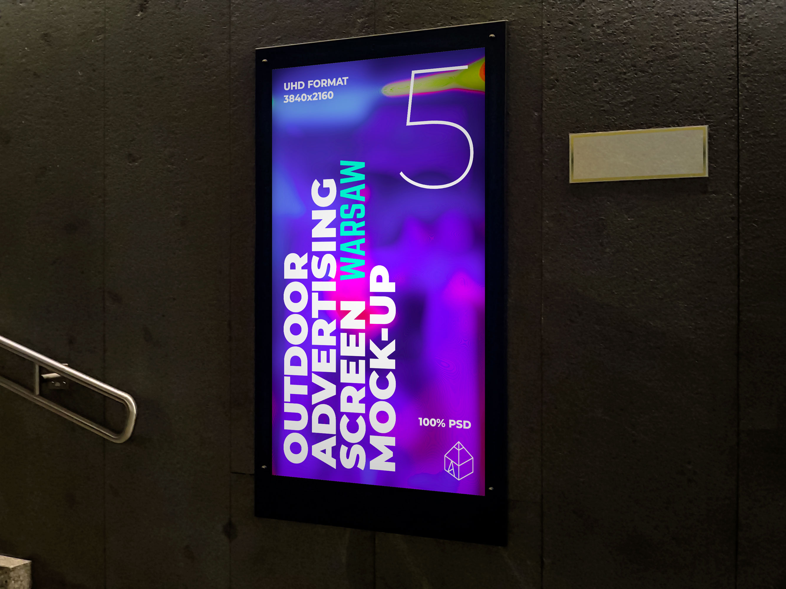 Free Outdoor Citylight Advertising Screen Mock-Up 8 v1