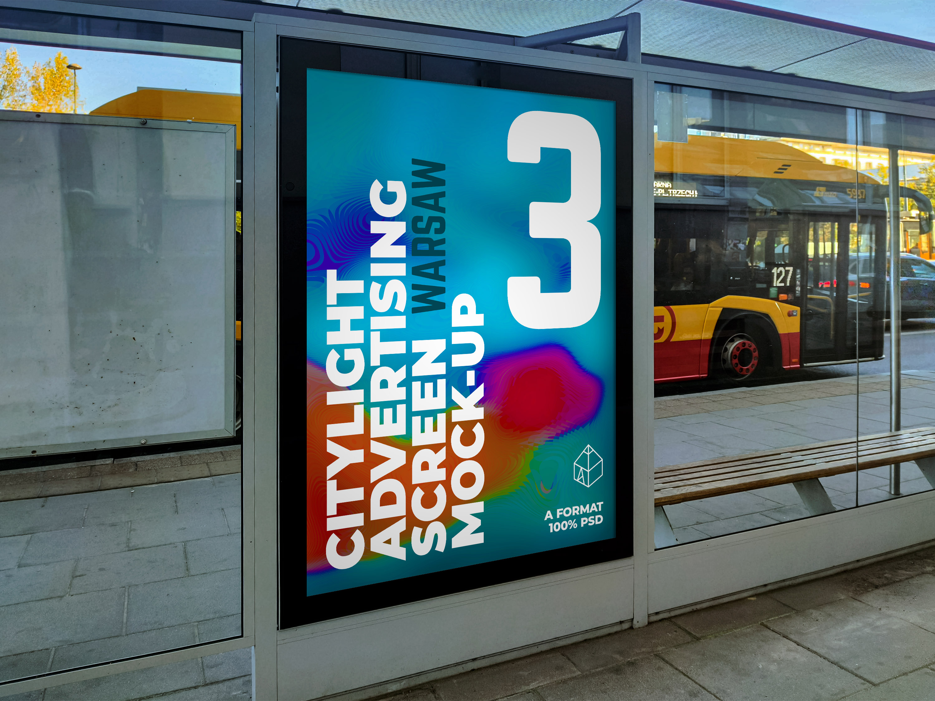 Free Warsaw Citylight Advertising Screen Mock-Up 2 v2