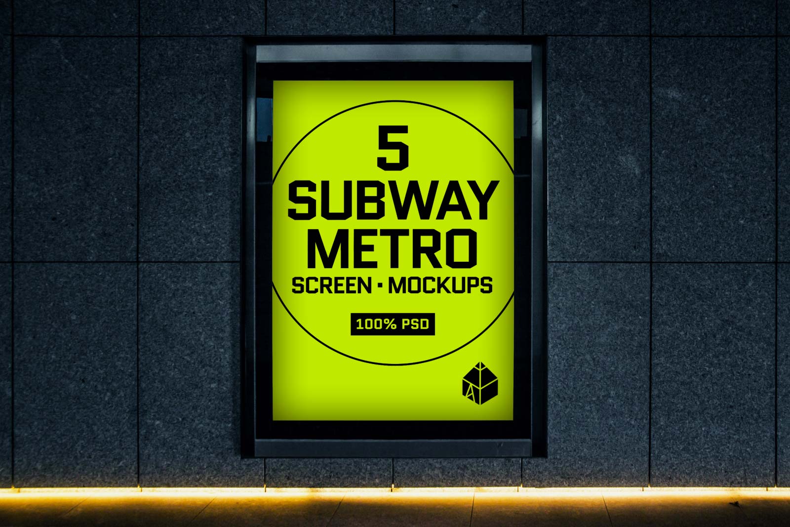 Metro Underground Advertising Screen Mock-Ups 8 (v.7)