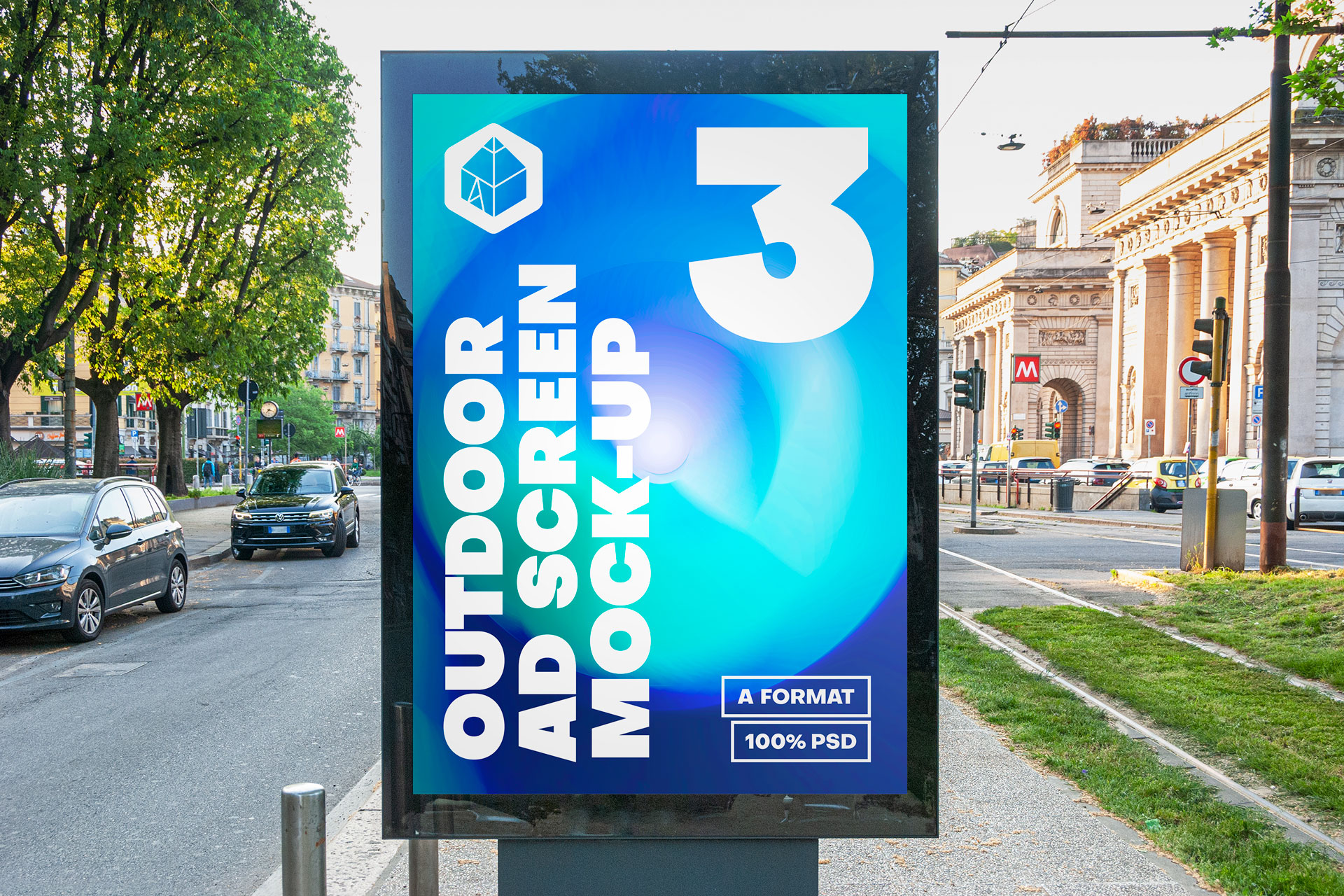 5 Outdoor Kiosk Ad Screen Mock-Ups (v.2)