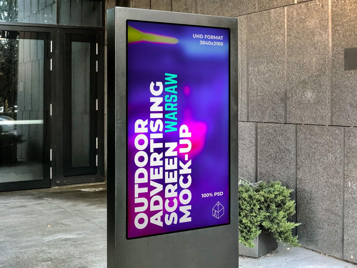 Free Outdoor Citylight Advertising Screen Mock-Up 2 v2