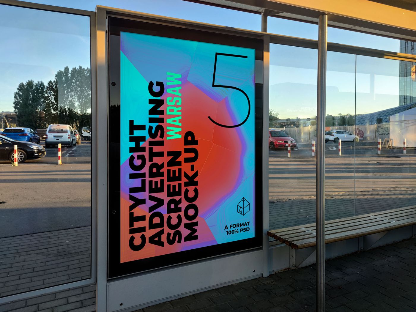 Free Outdoor Citylight Advertising Screen Mock-Up 8 v1