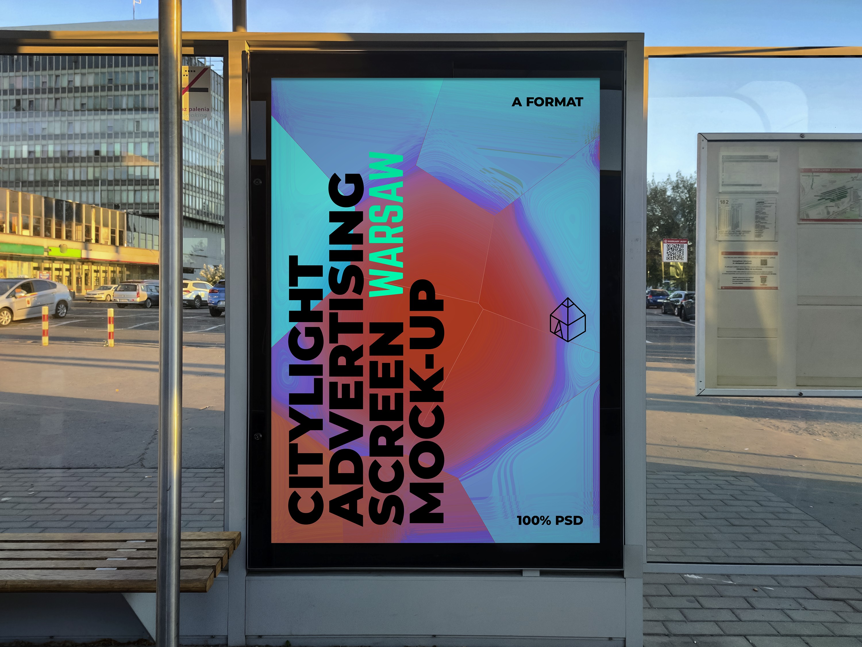 Free Outdoor Citylight Advertising Screen Mock-Up 5 v4
