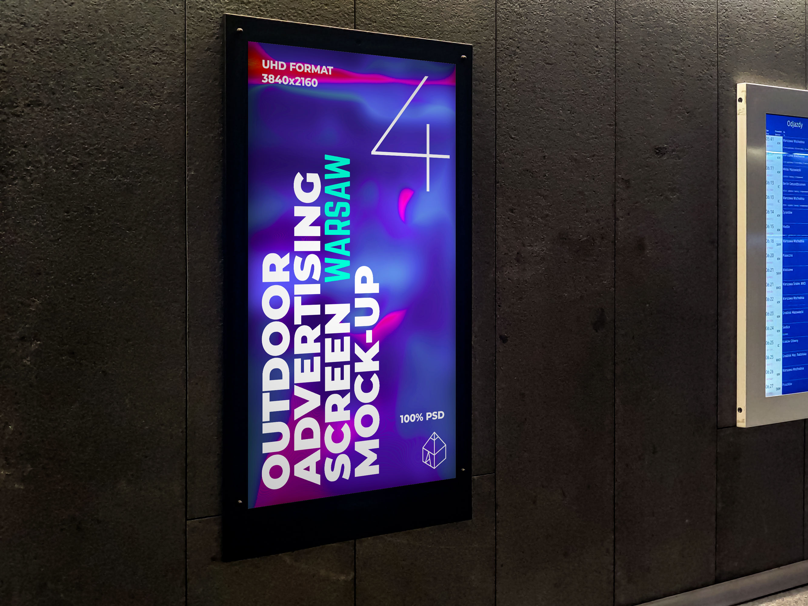 Free Outdoor Citylight Advertising Screen Mock-Up 5 v4