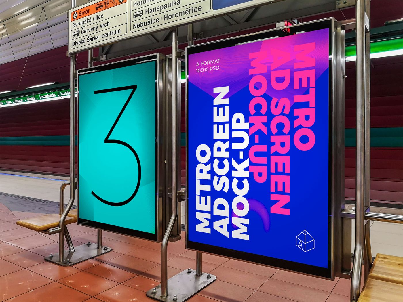 Metro Underground Advertising Screen Mock-Ups (v.2)