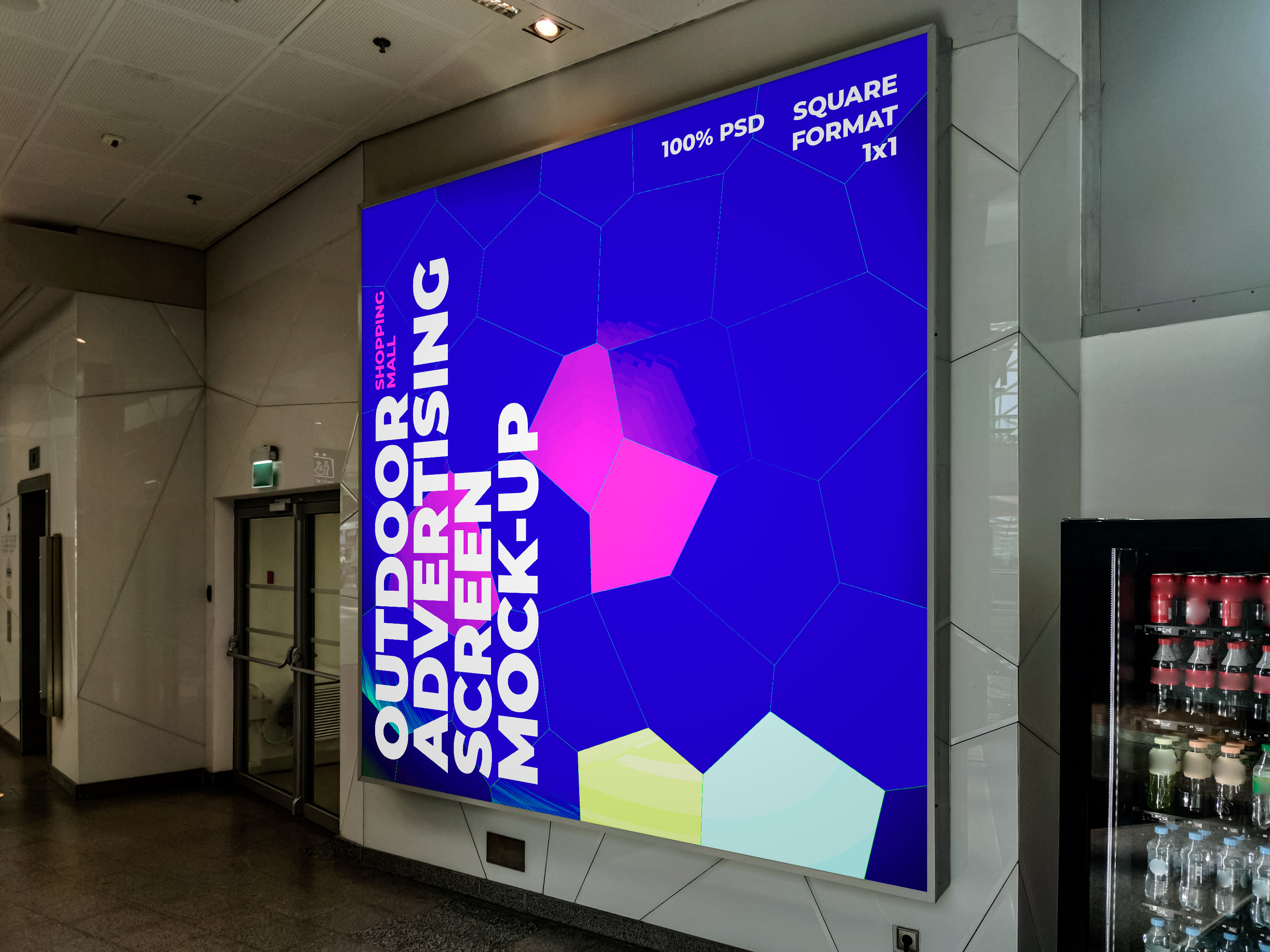 Free Outdoor Citylight Advertising Screen Mock-Up 9 v4