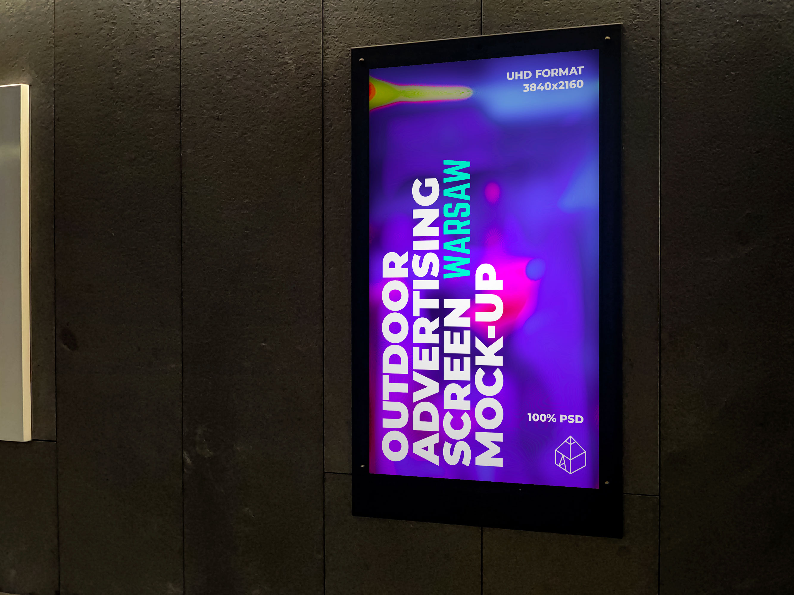 Free Outdoor Citylight Advertising Screen Mock-Up 12 v3