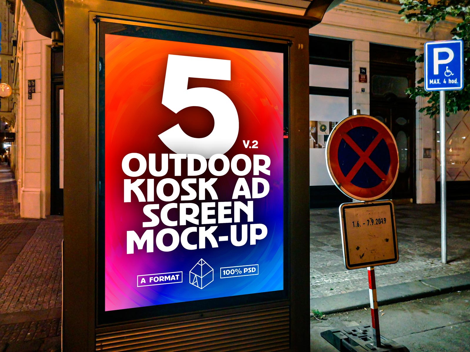 5 Warsaw Citylight Advertising Screen Mock-Ups Bundle