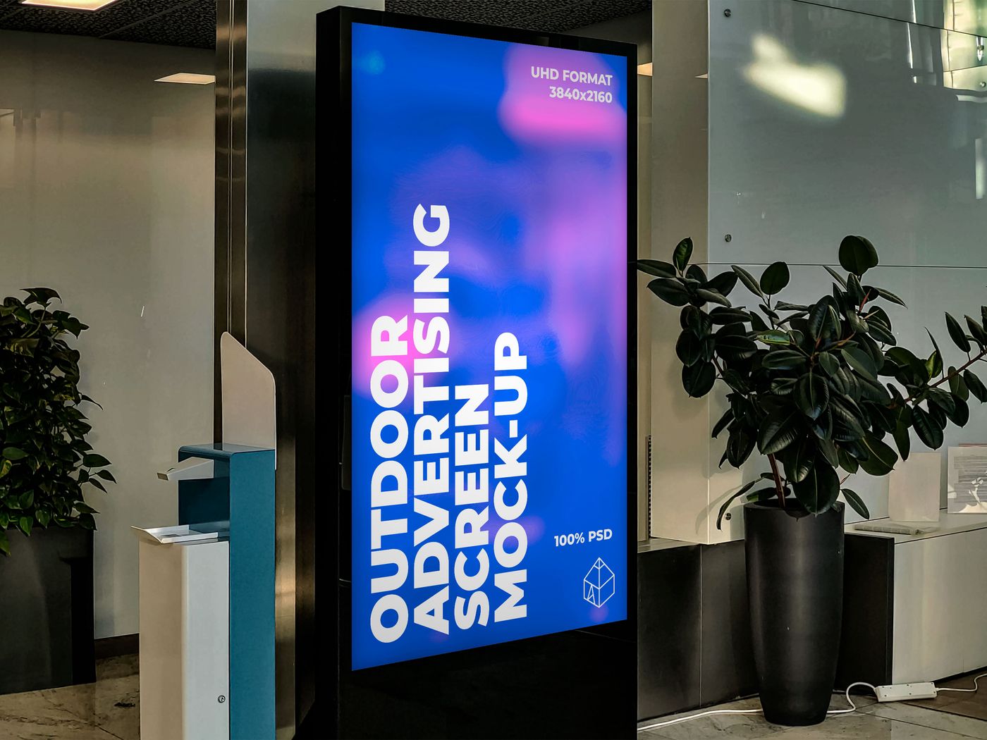 Free Outdoor Citylight Advertising Screen Mock-Up 9 v3