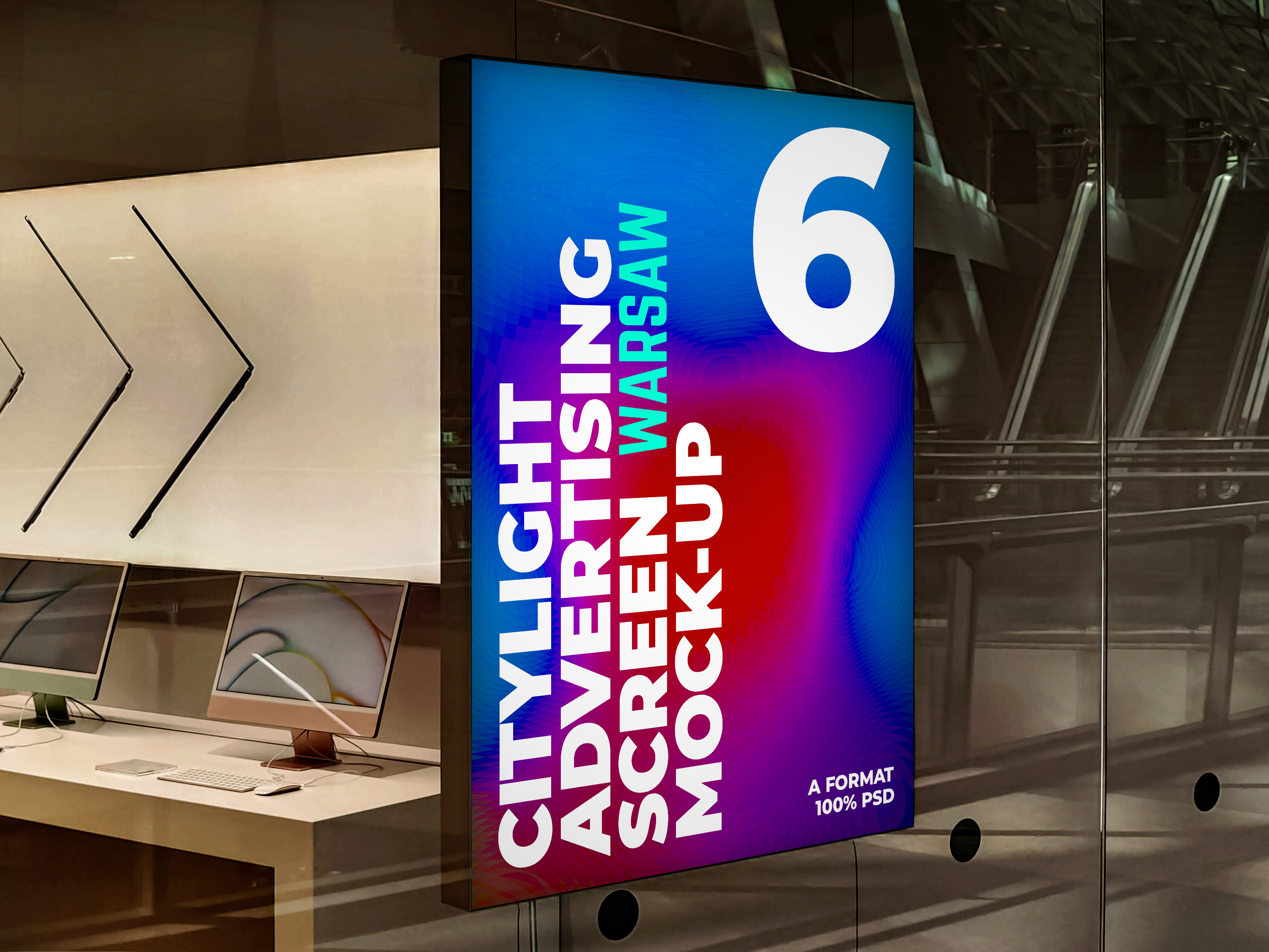 Warsaw Outdoor Citylight Advertising Screen Mock-Up 5