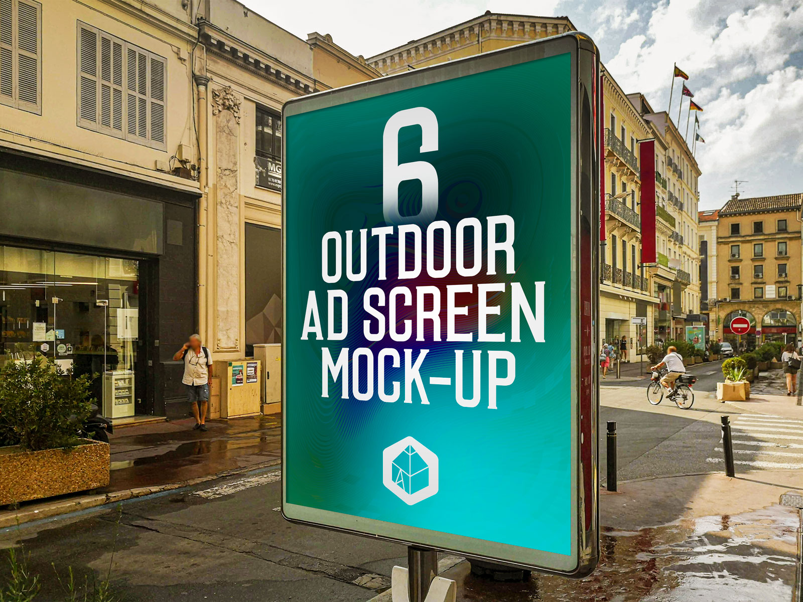Free Outdoor Citylight Advertising Screen Mock-Up 5 v5