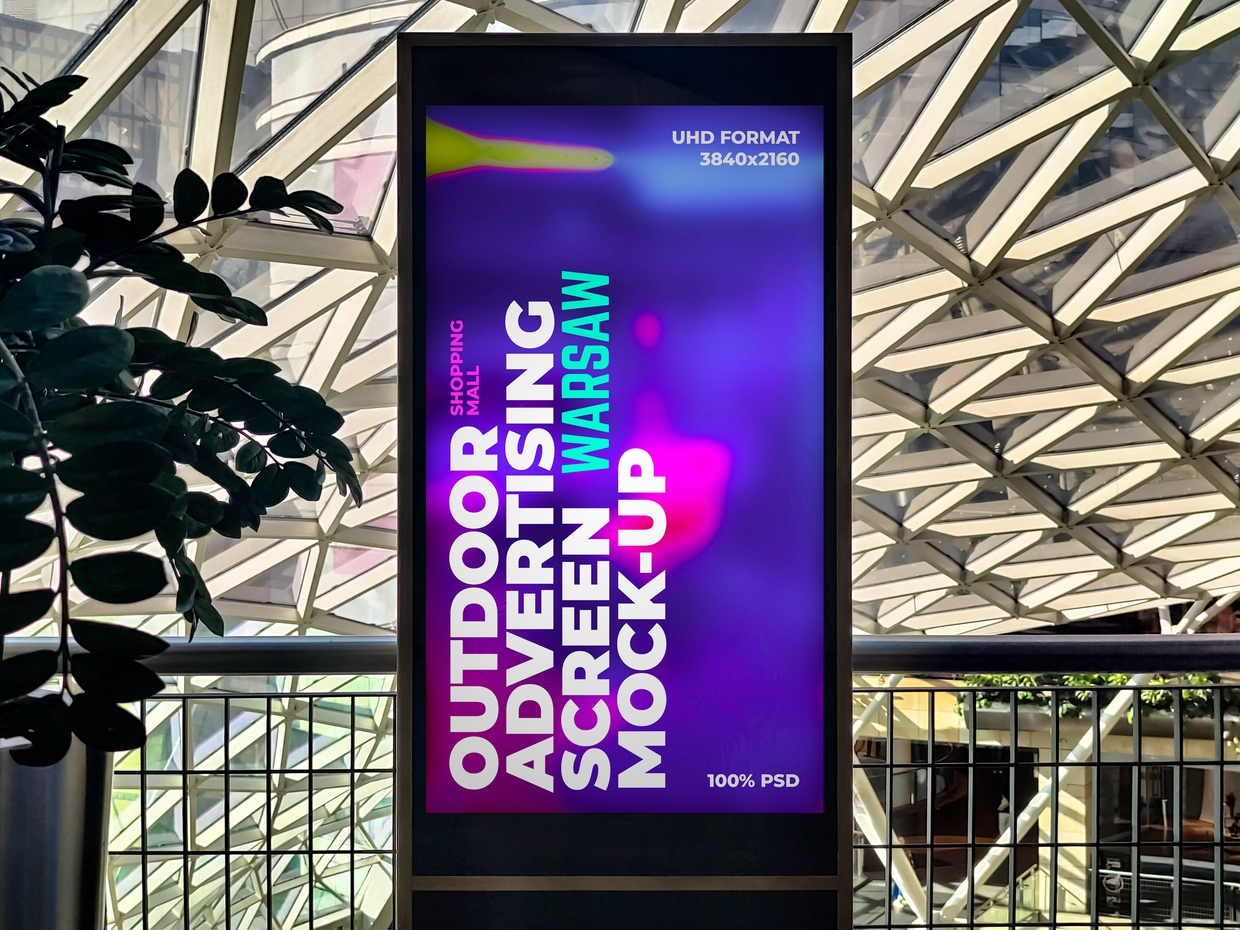 Free Outdoor Citylight Advertising Screen Mock-Up 5 v3