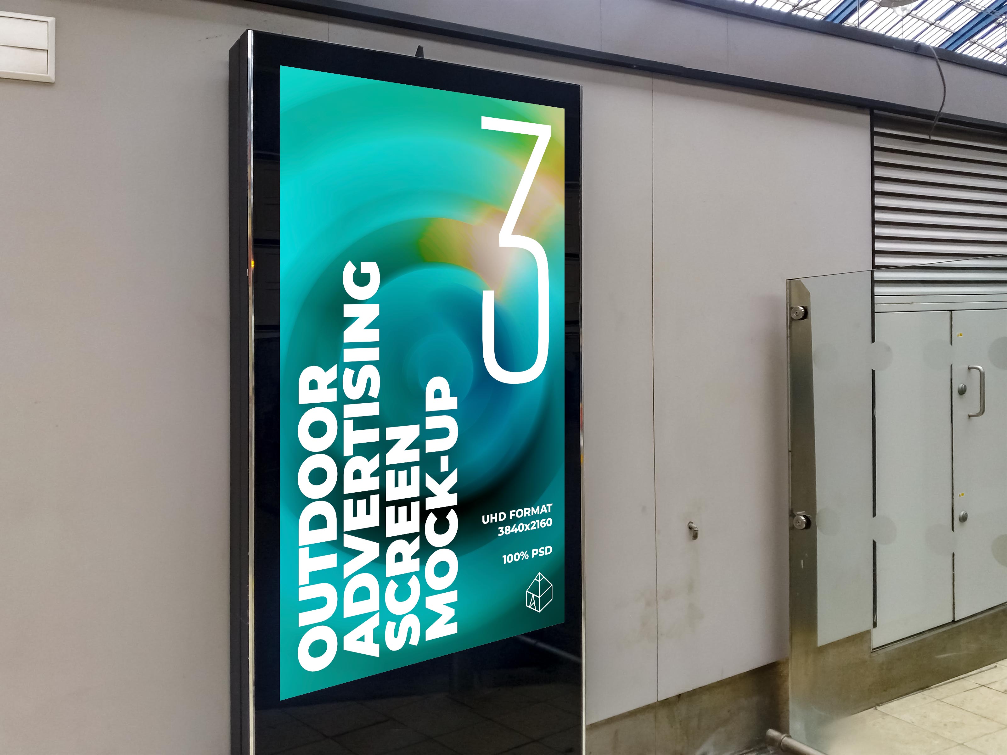 9 Outdoor Advertising Screen Mock-Ups Bundle