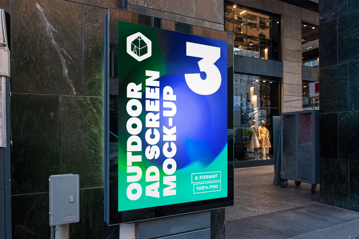 Outdoor Advertising Screen Mock-Ups 15 (v.1)