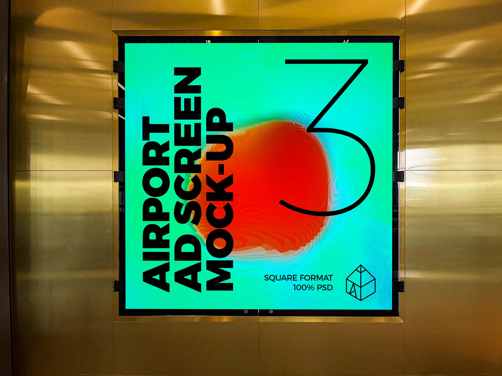 8 Airport Ad Screen Mock-Ups Bundle