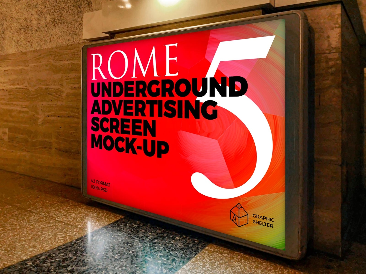 Rome Underground Advertising Screen Mock-Ups 3