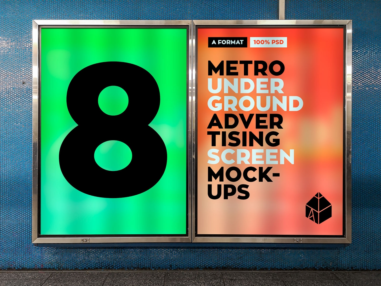 Metro Underground Advertising Screen Mock-Ups 2