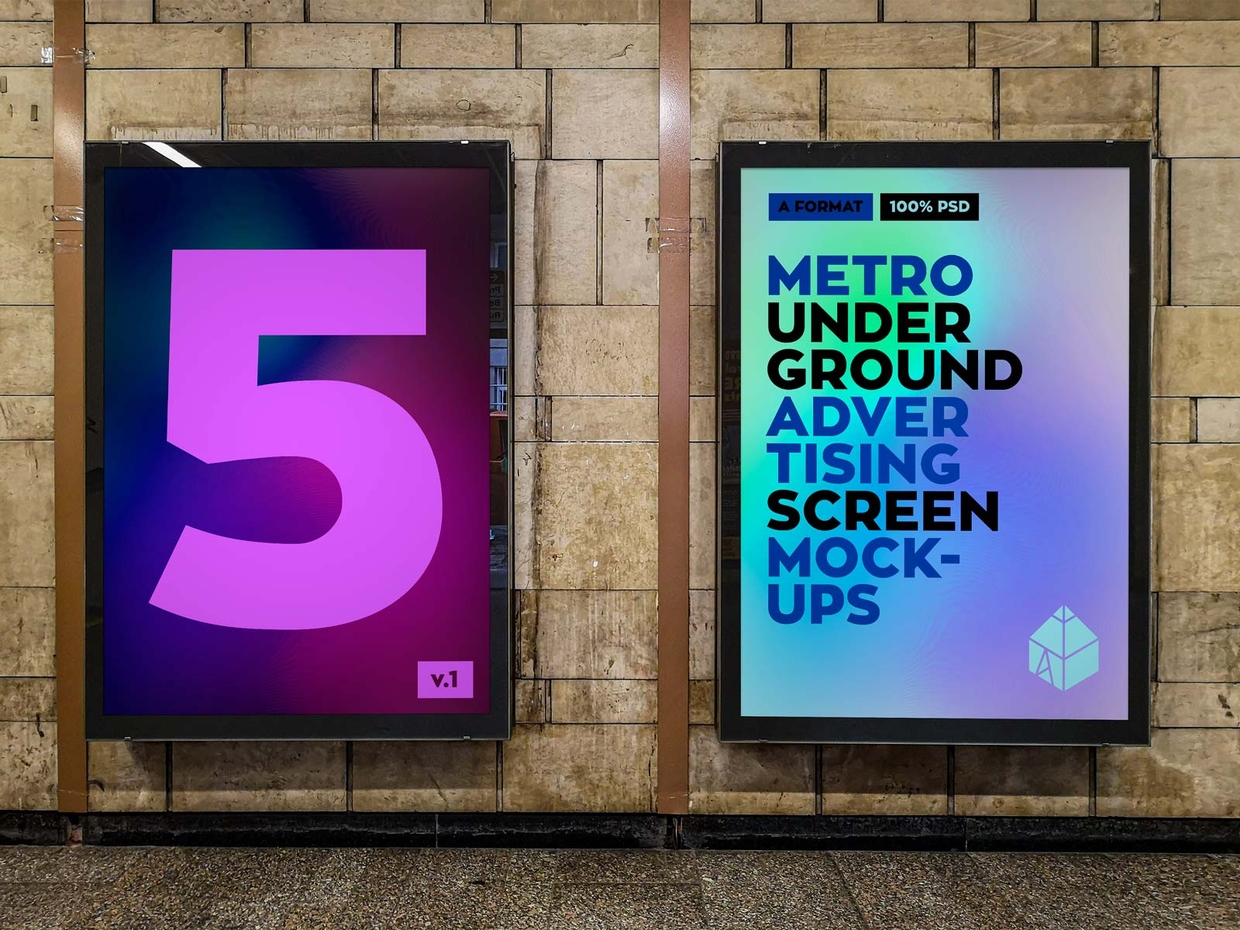 Metro Underground Advertising Screen Mock-Ups 5