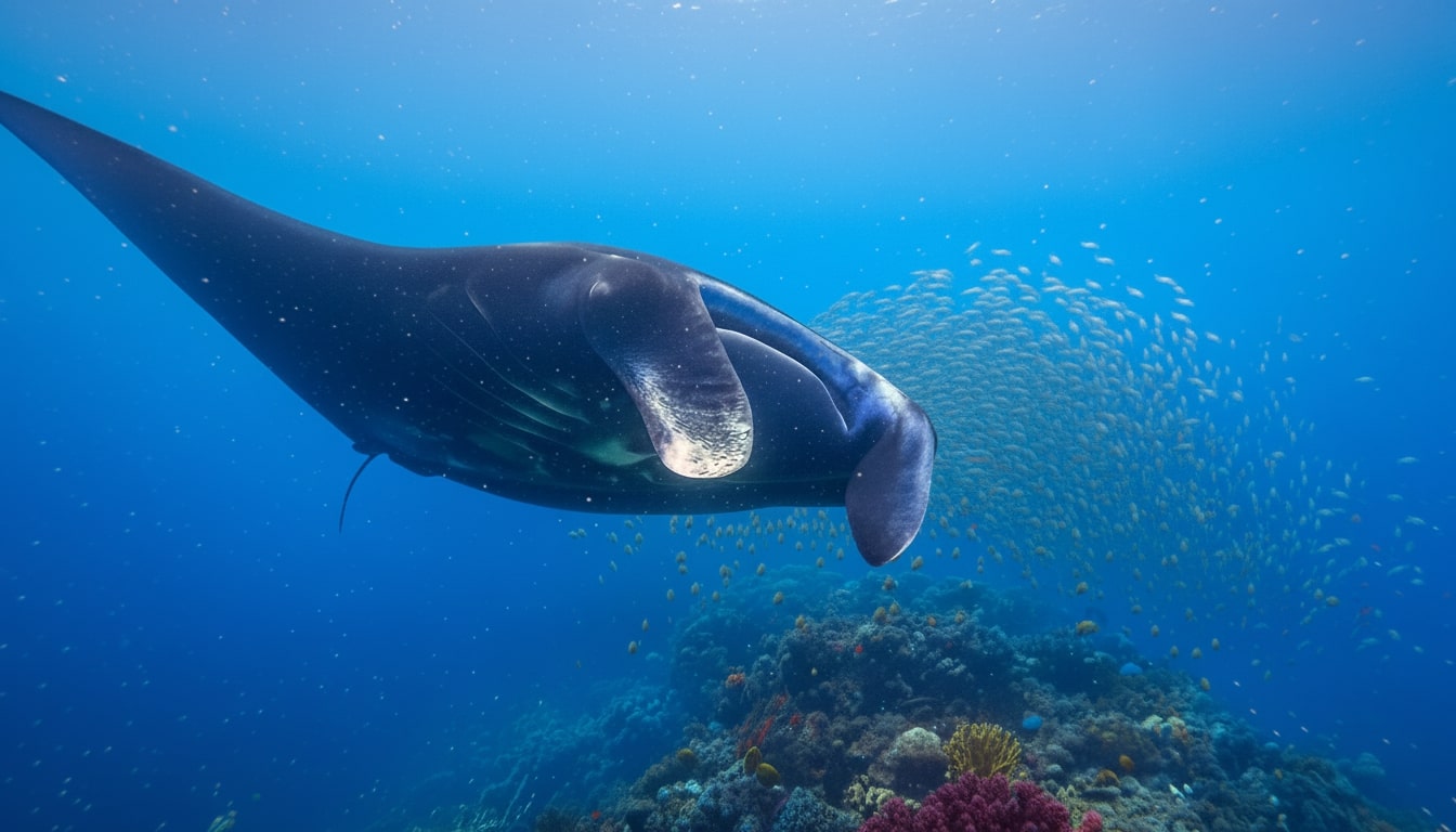 Underwater Stock Footage of Manta Ray in 4K and HD