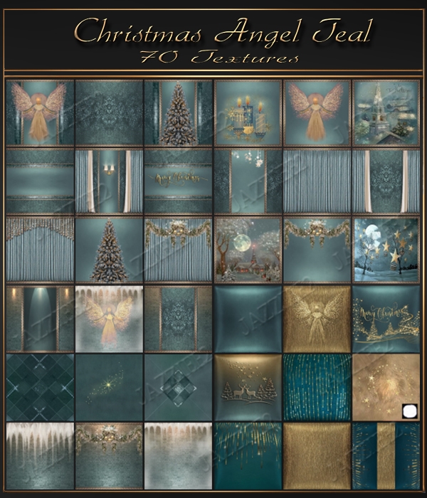 Christmas Angel Teal 70 Textures