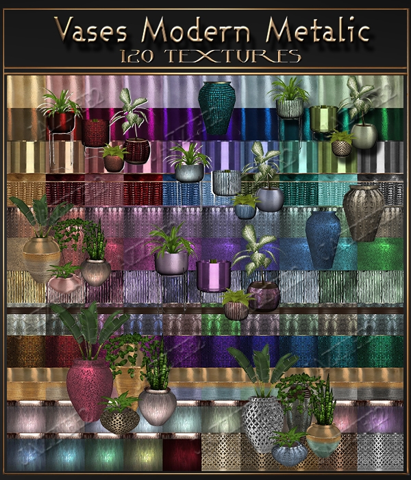 Vases Modern Metalic 120 Textures
