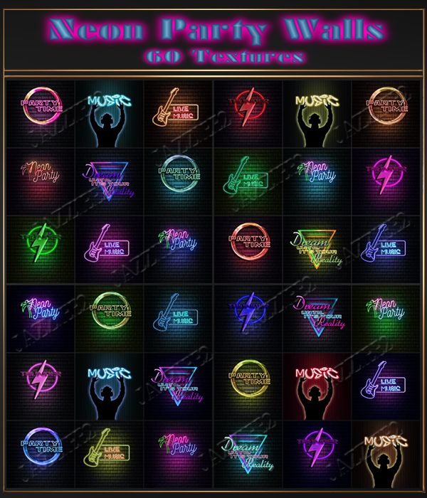 Neon Party Walls 60 Textures
