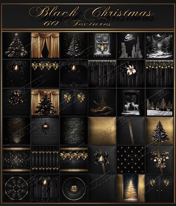 IMVU Textures Pack Christmas Black Gold