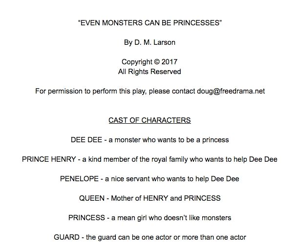 UNICORN SNEEZES short funny comedy script for 4-5 acto