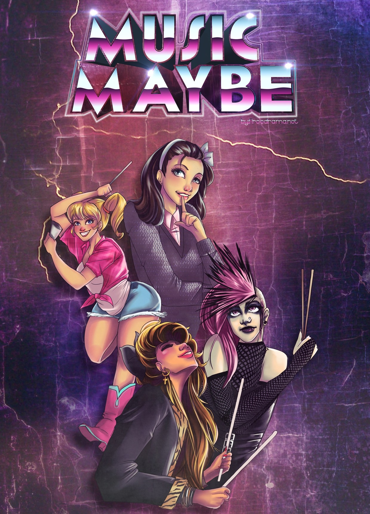 Music Maybe comedy stage play script for 4 actors