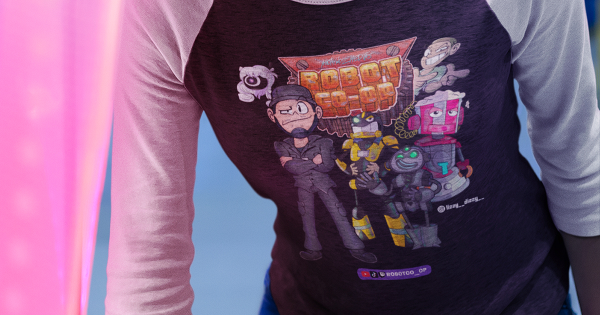 Robot Co-Op Cartoon Crew Raglan