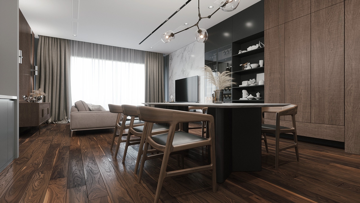 Modern Kitchen Living Room Interior Design