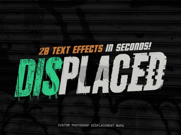 Displaced Vol.1 ( Text Effect Displacement Maps )