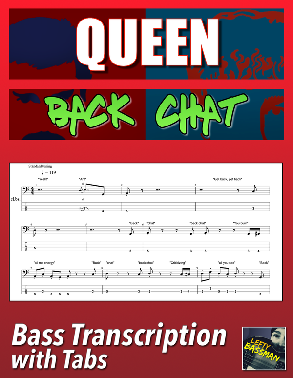 Queen - Back Chat /// Bass transcription with tabs & A