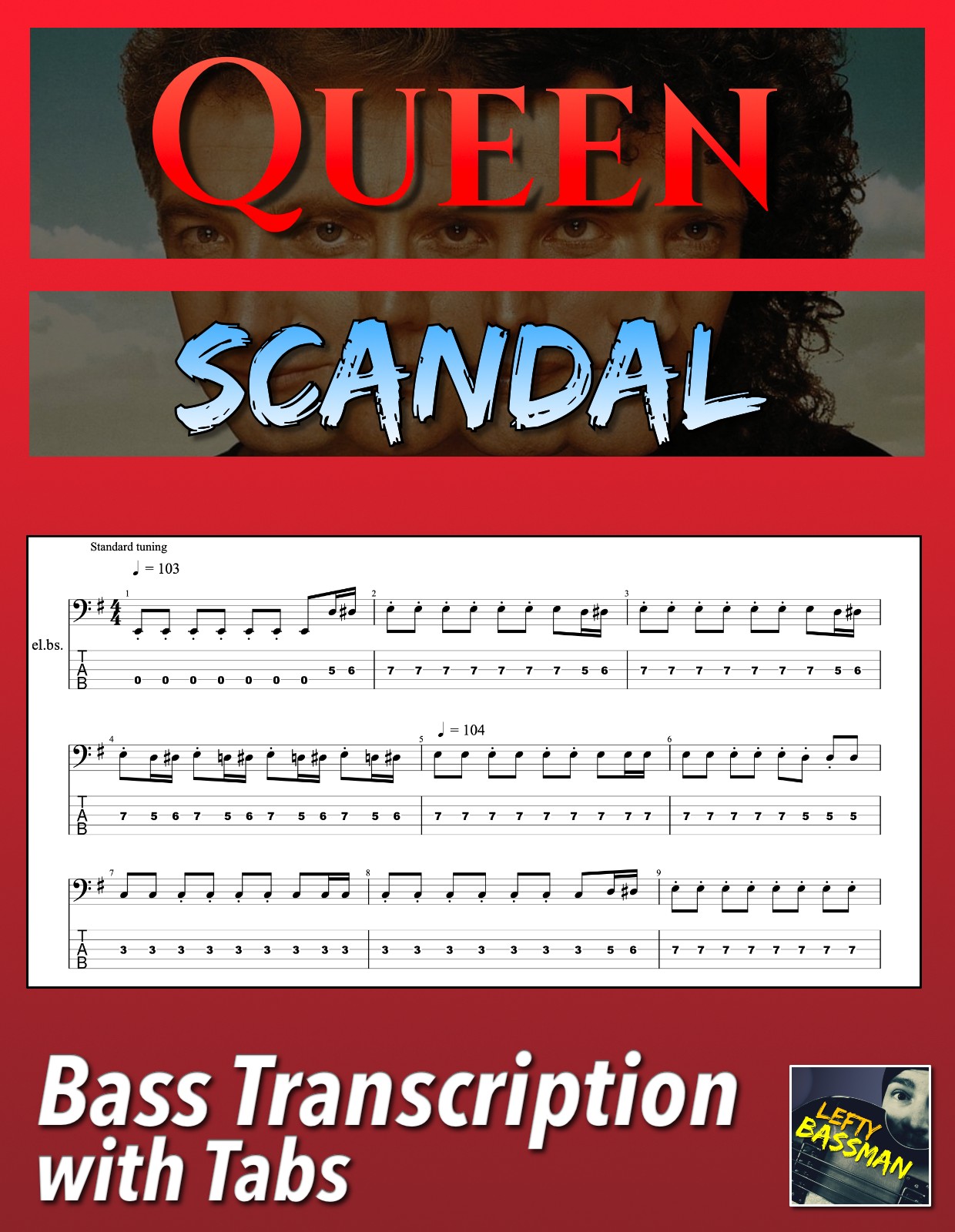 Queen - Scandal /// Bass transcription with tabs & Audio track