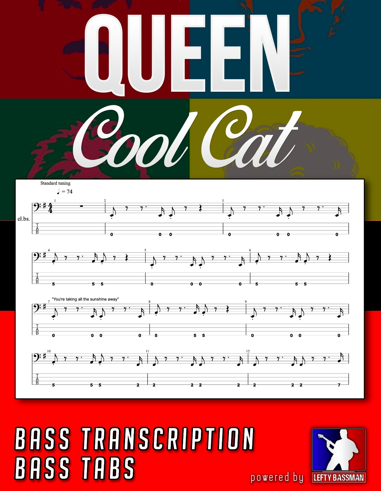 Queen - Cool Cat /// Bass Transcription with tabs & Bass Track
