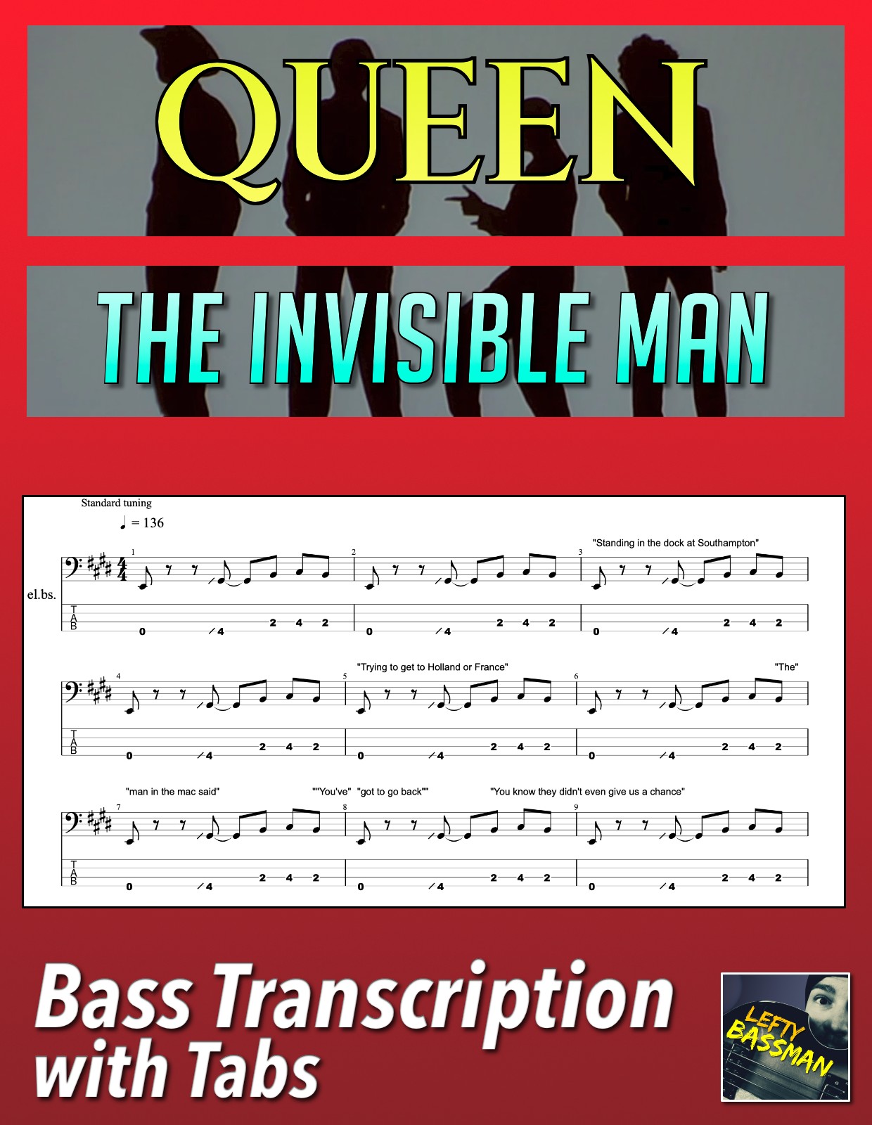 Queen - The Invisible Man /// Bass transcription with tabs and audio