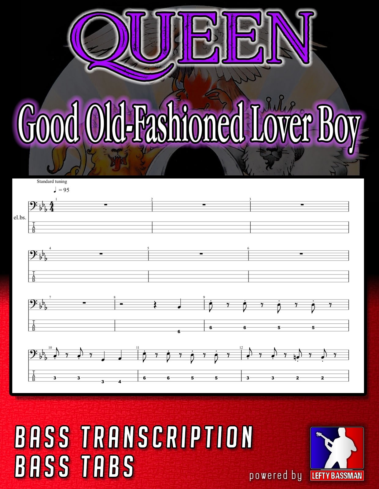 Queen - Good Old Fashioned Lover Boy /// Bass Transcription with tabs ...