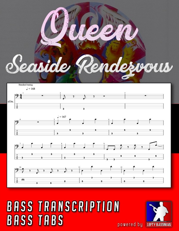 Queen - Seaside Rendezvous /// Bass Transcription with