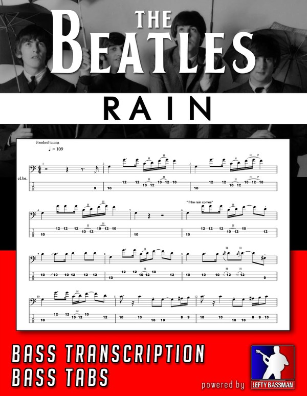 The Beatles - Rain /// Bass Transcription with Tabs