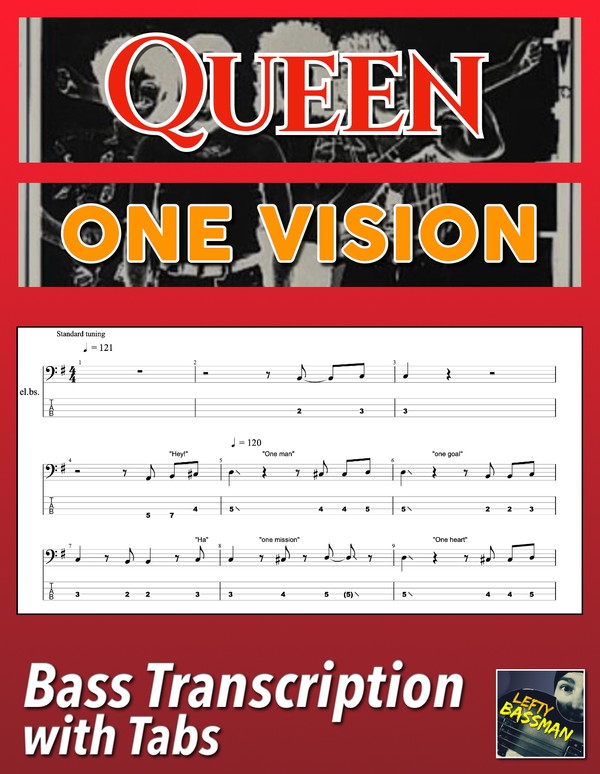 Queen - One Vision /// Bass transcription with tabs