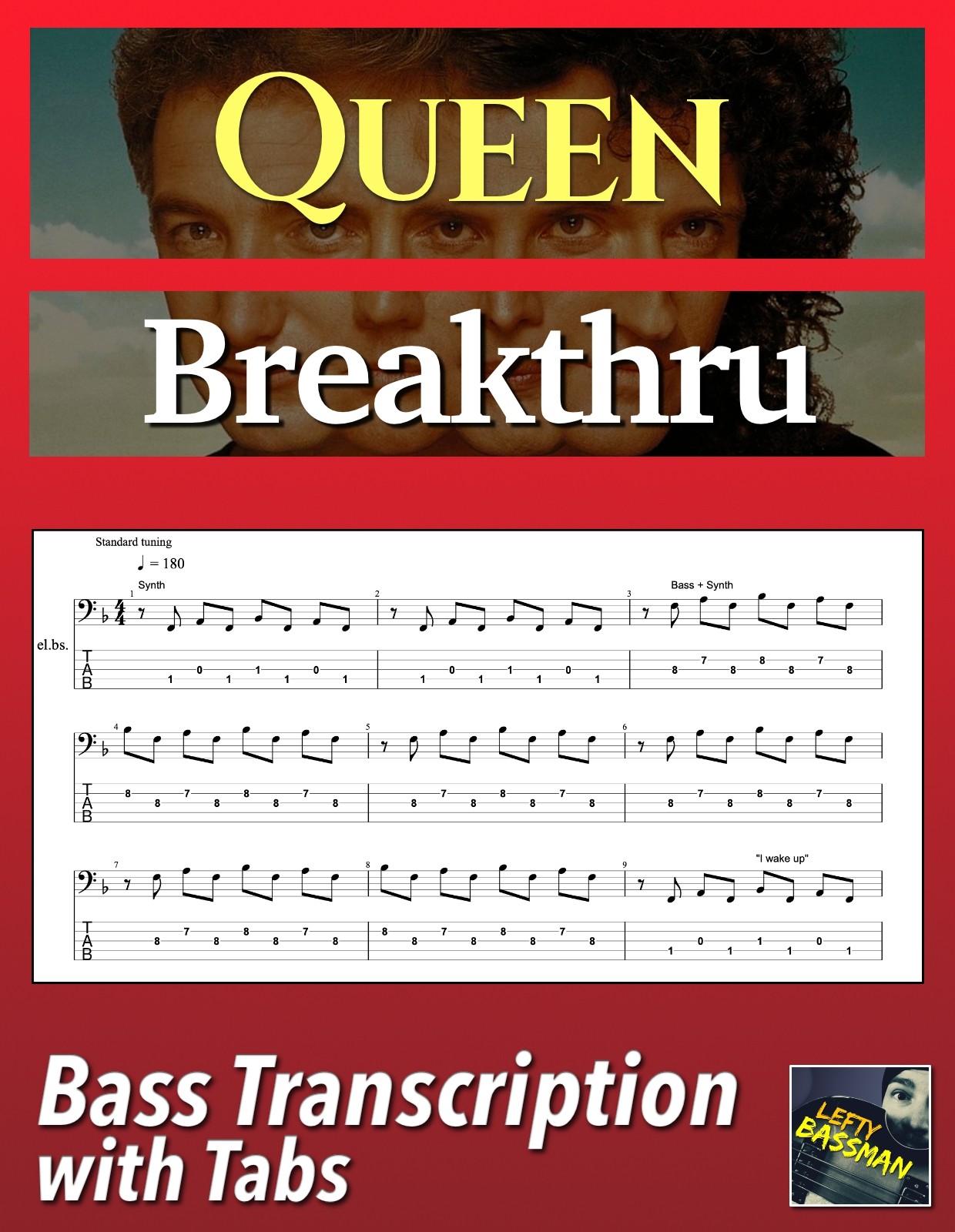 Queen - Breakthru /// Bass Transcription with Tabs & Audio
