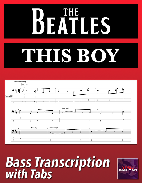 The Beatles - This Boy /// Bass transcription with tab