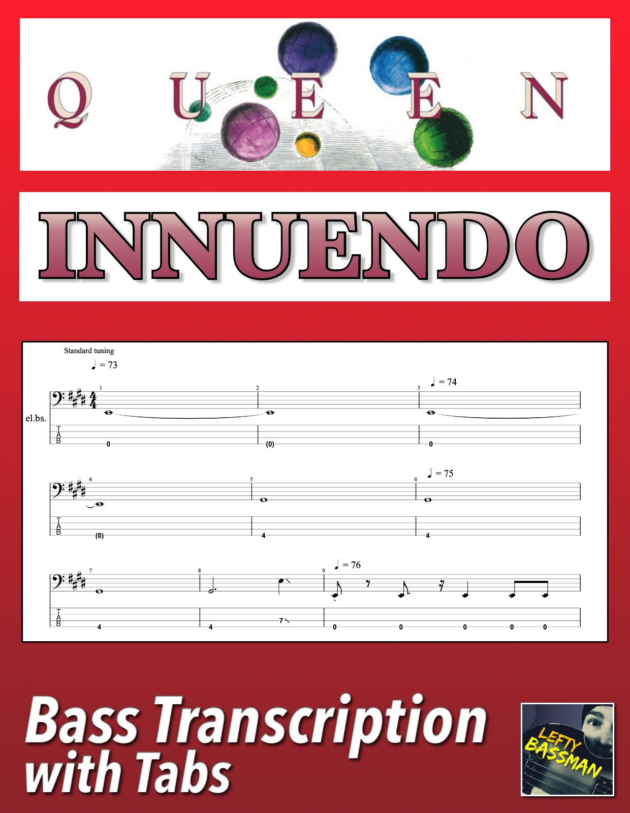 Queen - Innuendo /// Bass transcription with tabs & Audio track